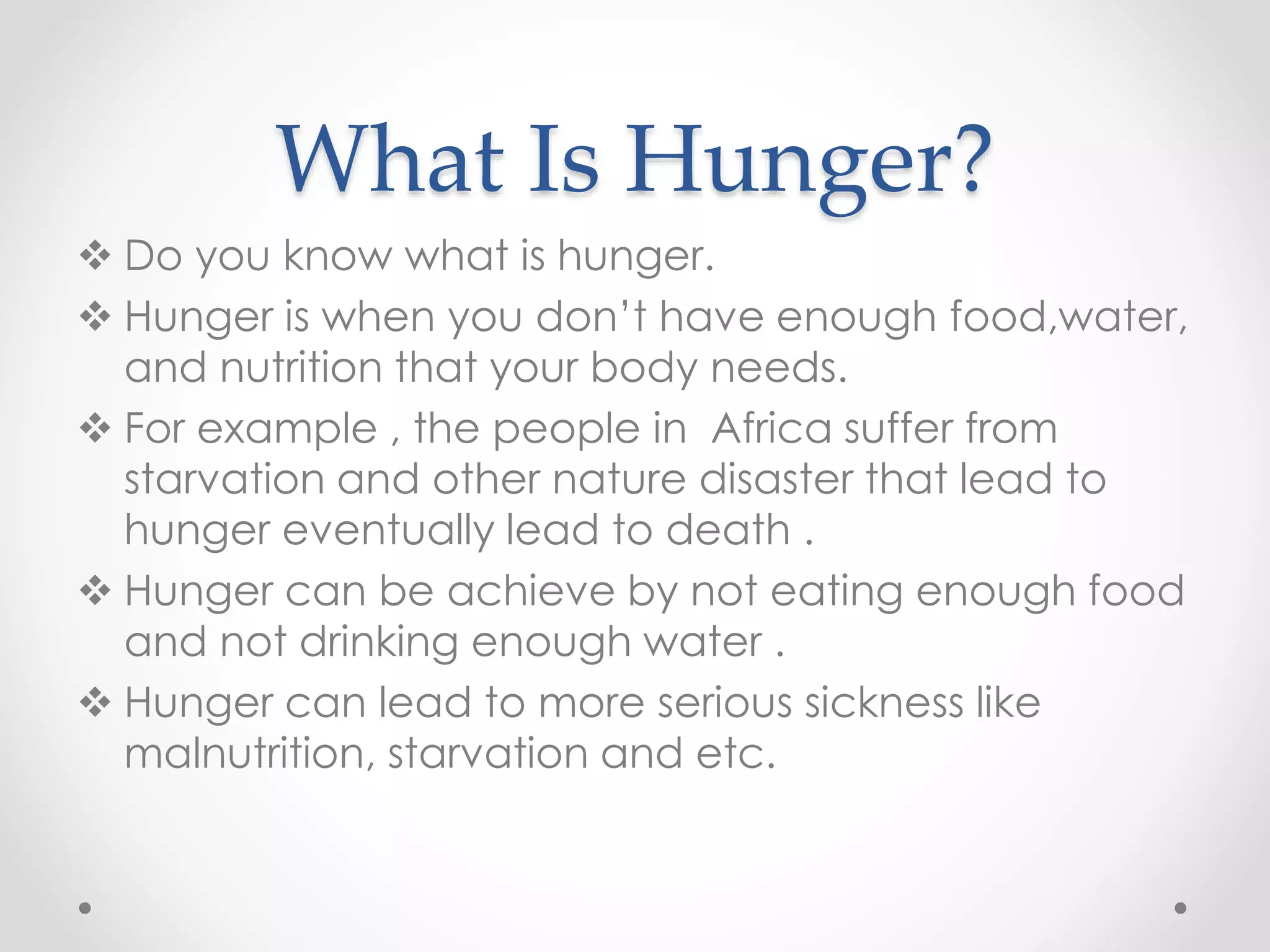 Hunger | PPT
