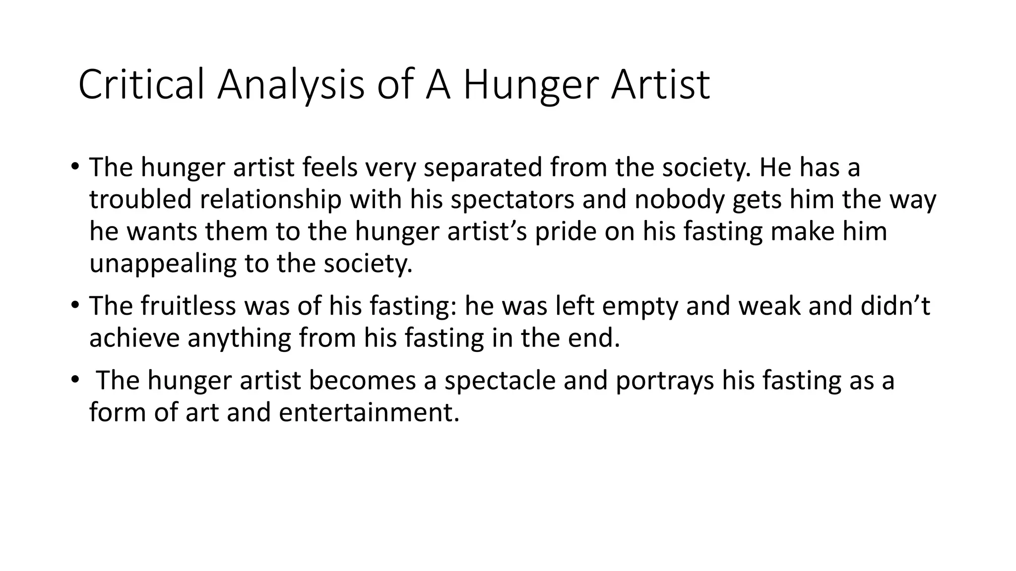 The Hunger Artist By Franz Kafka in.pptx