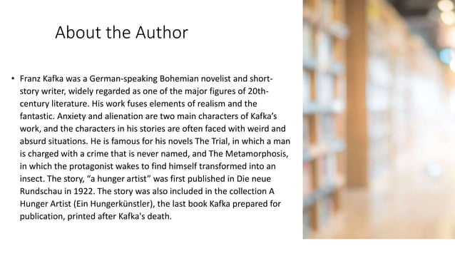 The Hunger Artist By Franz Kafka in.pptx