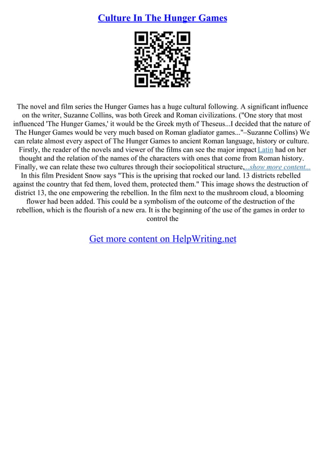 Hunger Games Essay | PDF