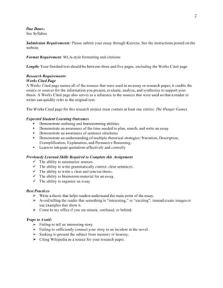 Hunger games paper #2 1 | PDF