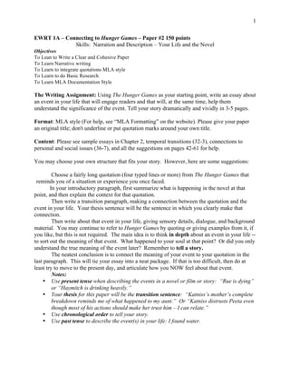 Hunger games paper #2 1 | PDF