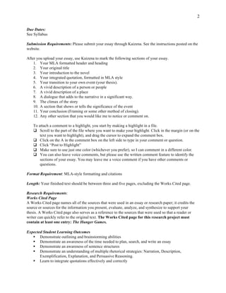 Hunger games paper #2 1 | PDF