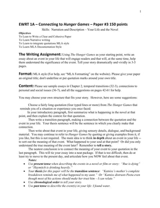 Hunger games paper #3 1 | PDF