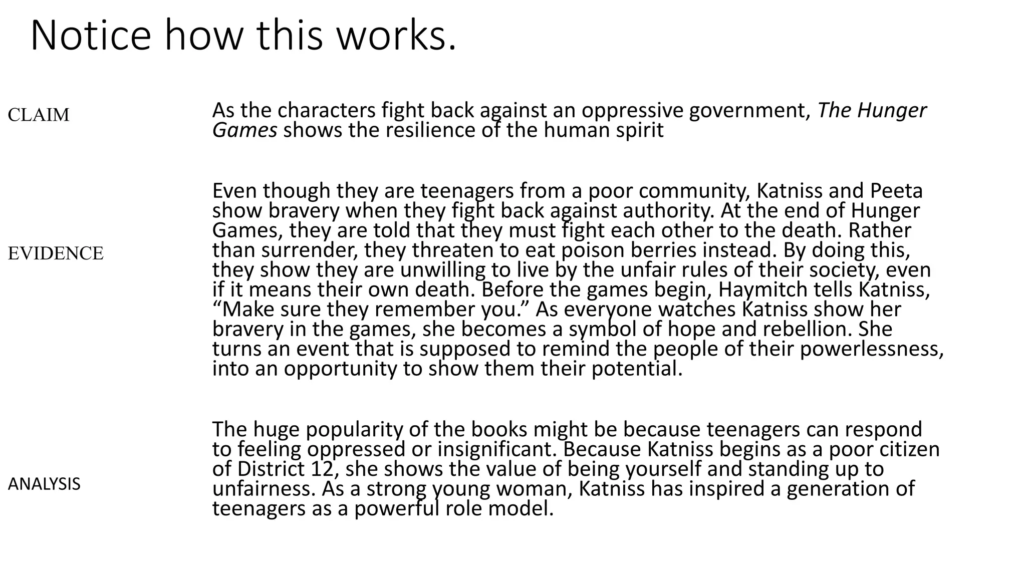 Revising your Paragraph (The Hunger Games Way) | PPTX