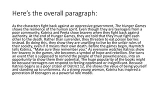 Revising your Paragraph (The Hunger Games Way) | PPTX