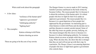 Revising your Paragraph (The Hunger Games Way) | PPTX