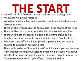 Hunger games plan | PPTX | Arms & Ammunition | Sensitive Topics