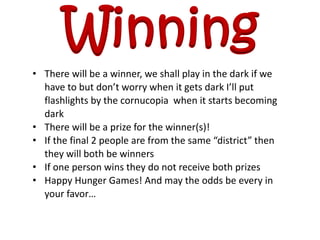 Hunger games plan | PPTX | Arms & Ammunition | Sensitive Topics