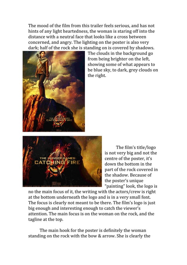 The Hunger Games: Catching Fire - Poster 1 Analysis | PDF | Movies ...
