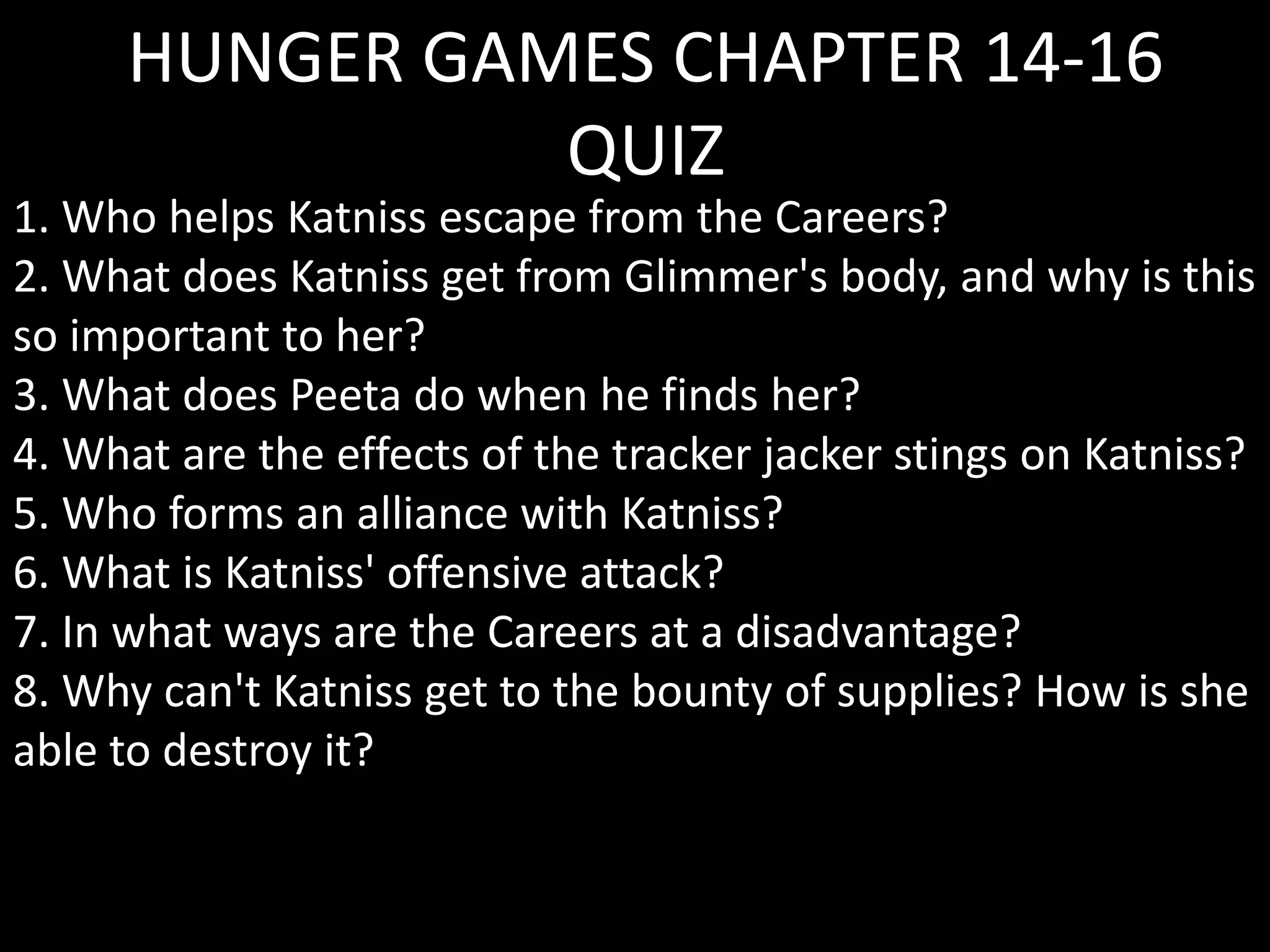 Hunger games quizzes | PPTX