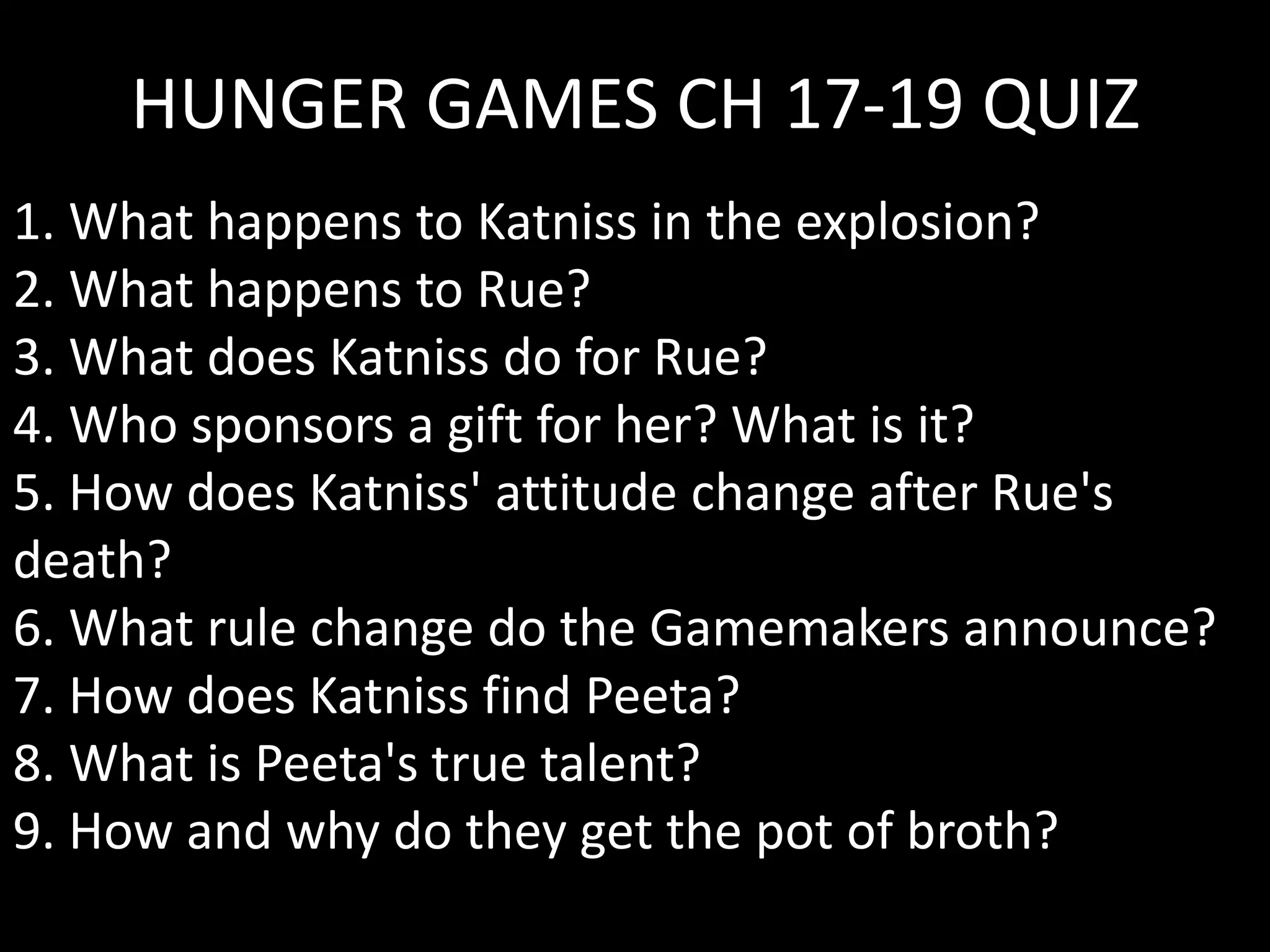 Hunger games quizzes | PPTX