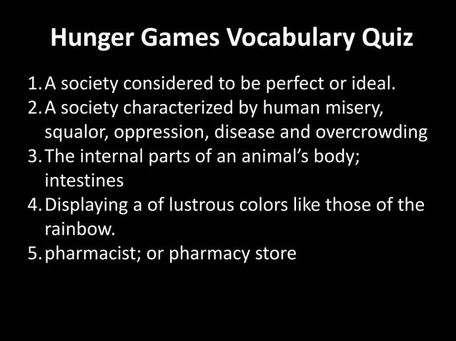 Hunger games quizzes | PPTX