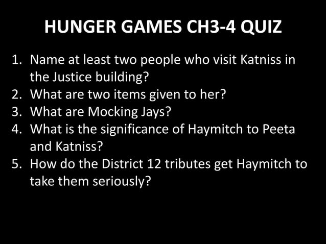 Hunger games quizzes | PPTX