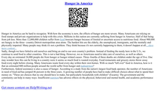 Hunger In America | PDF