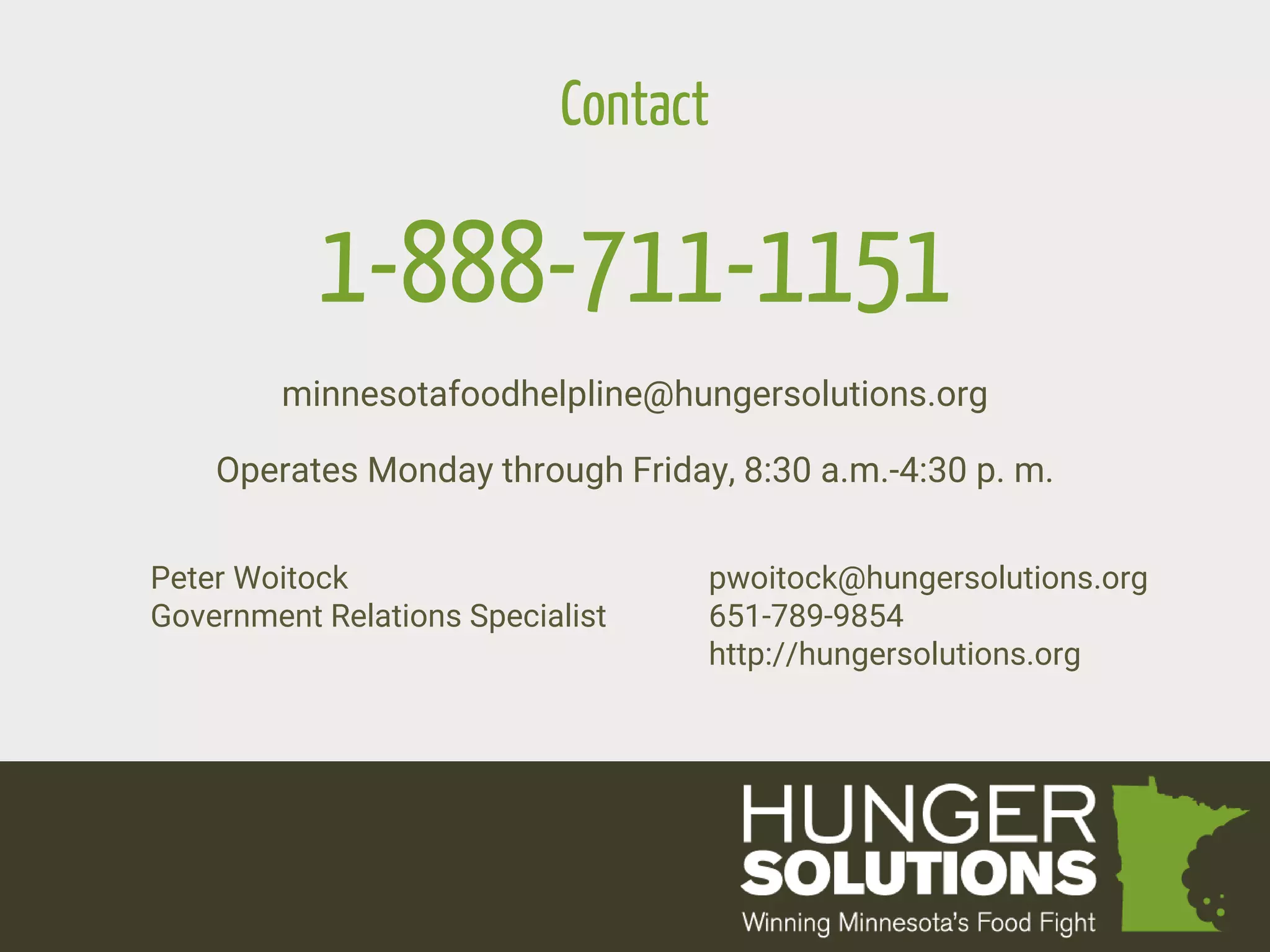 Hunger in Minnesota | PPTX