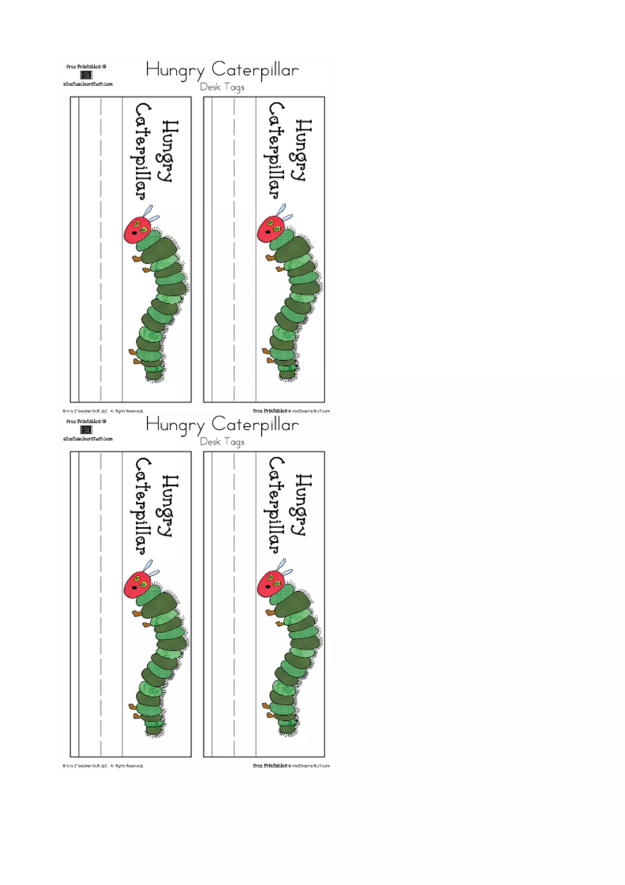 Hungry caterpillar desk tags | PDF