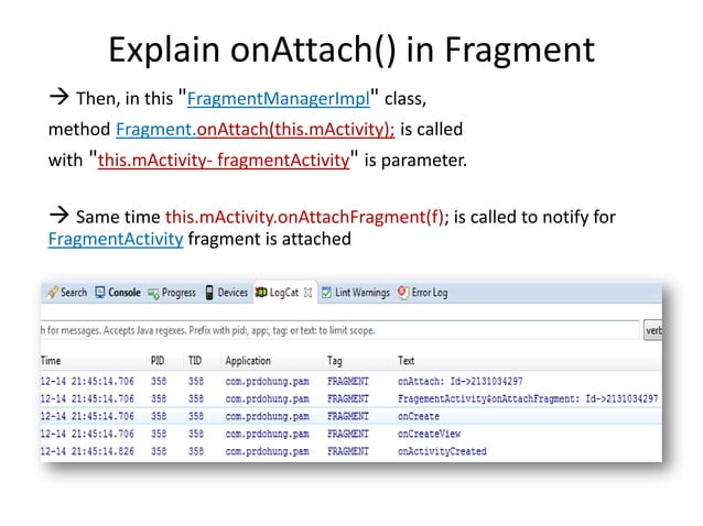 Explanation onAttach() of Fragment class in Android | PPTX