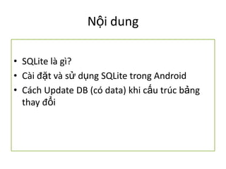 Basic Sqlite in Android | PPTX