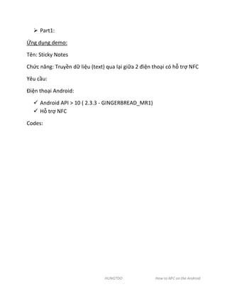 Tutorial - NFC on the Android: Part 1 (with Demo) | DOCX