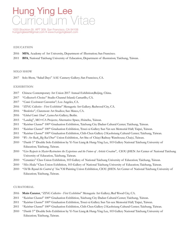 Hung ying lee cv 2017 | PDF