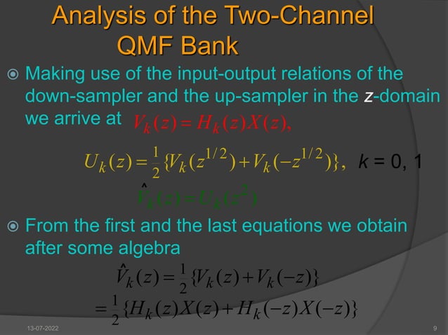 SIMULATION OF QMF FILTER Bank | PPTX