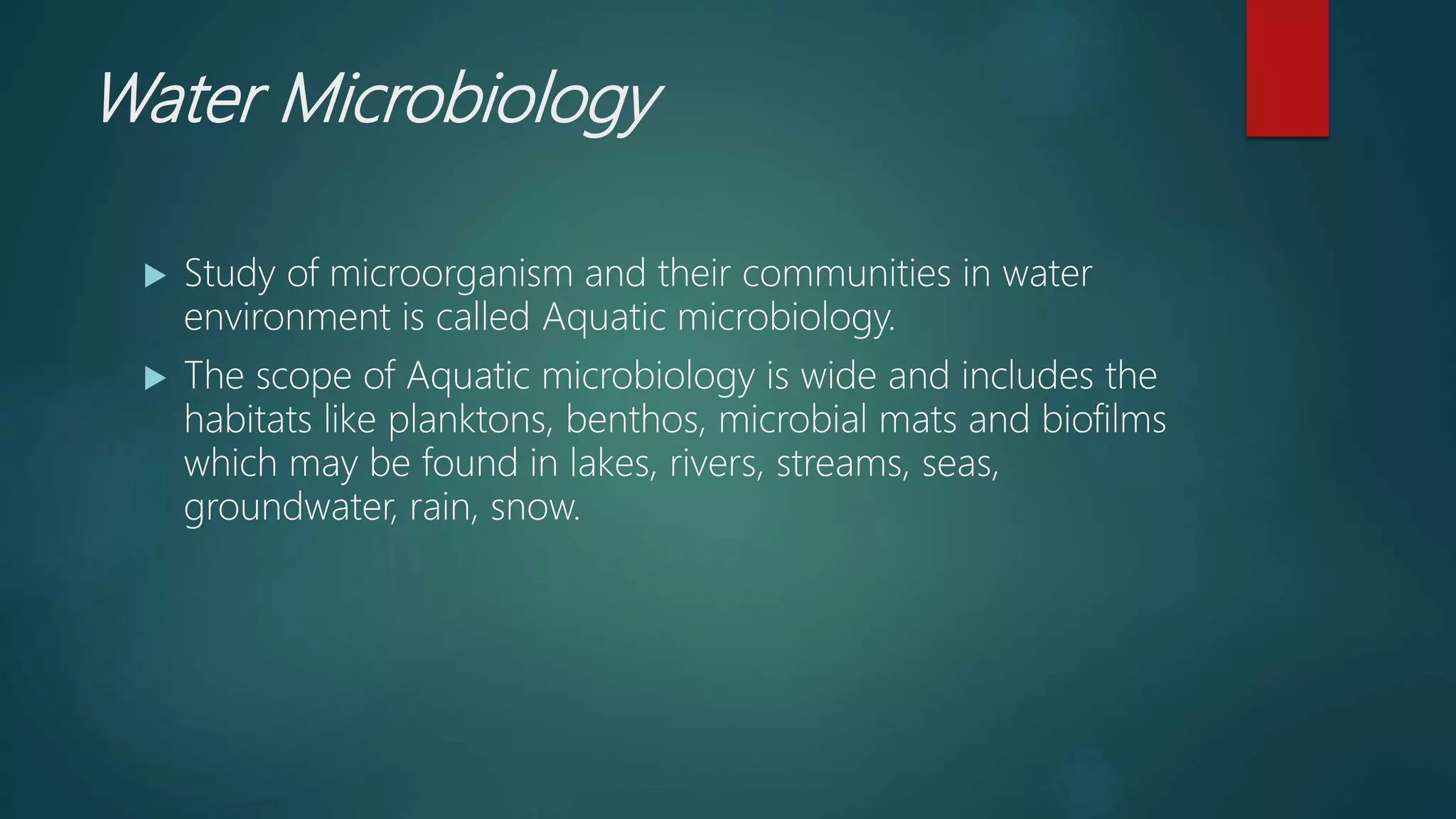 water microbiology | PPTX