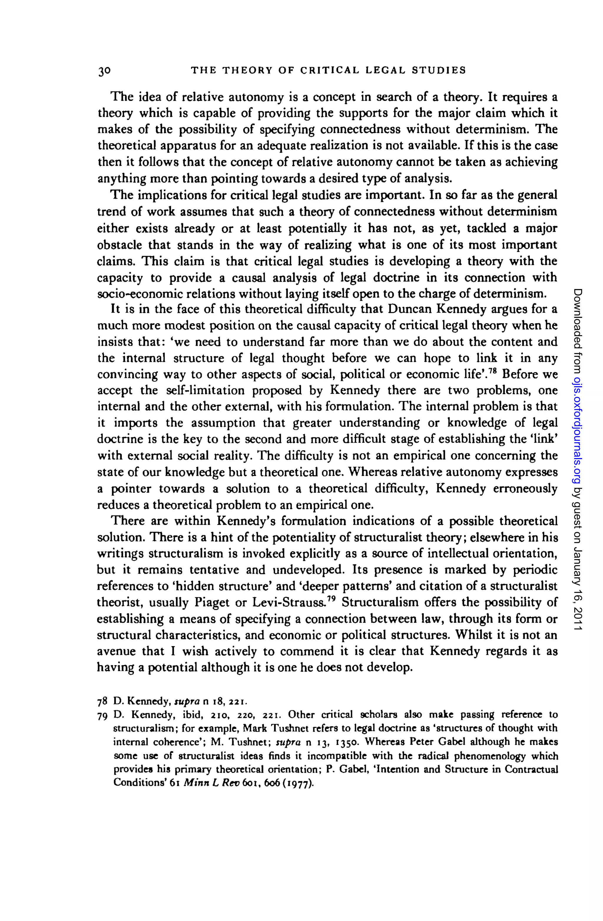 Hunt 1986 theory of critical legal studies | PDF