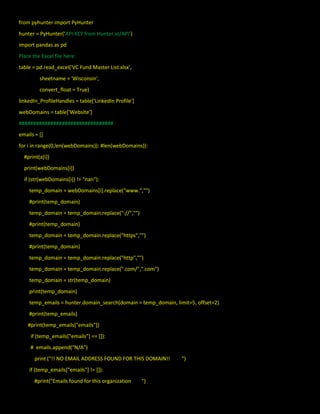 Hunter.io scraper | PDF | Email | Internet