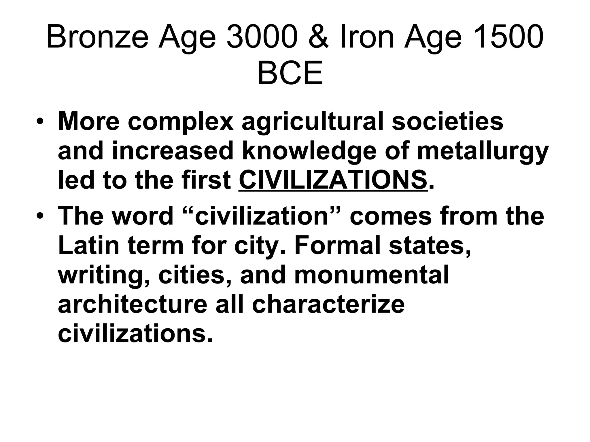Paleolithic to Civilizations | PPT | Science