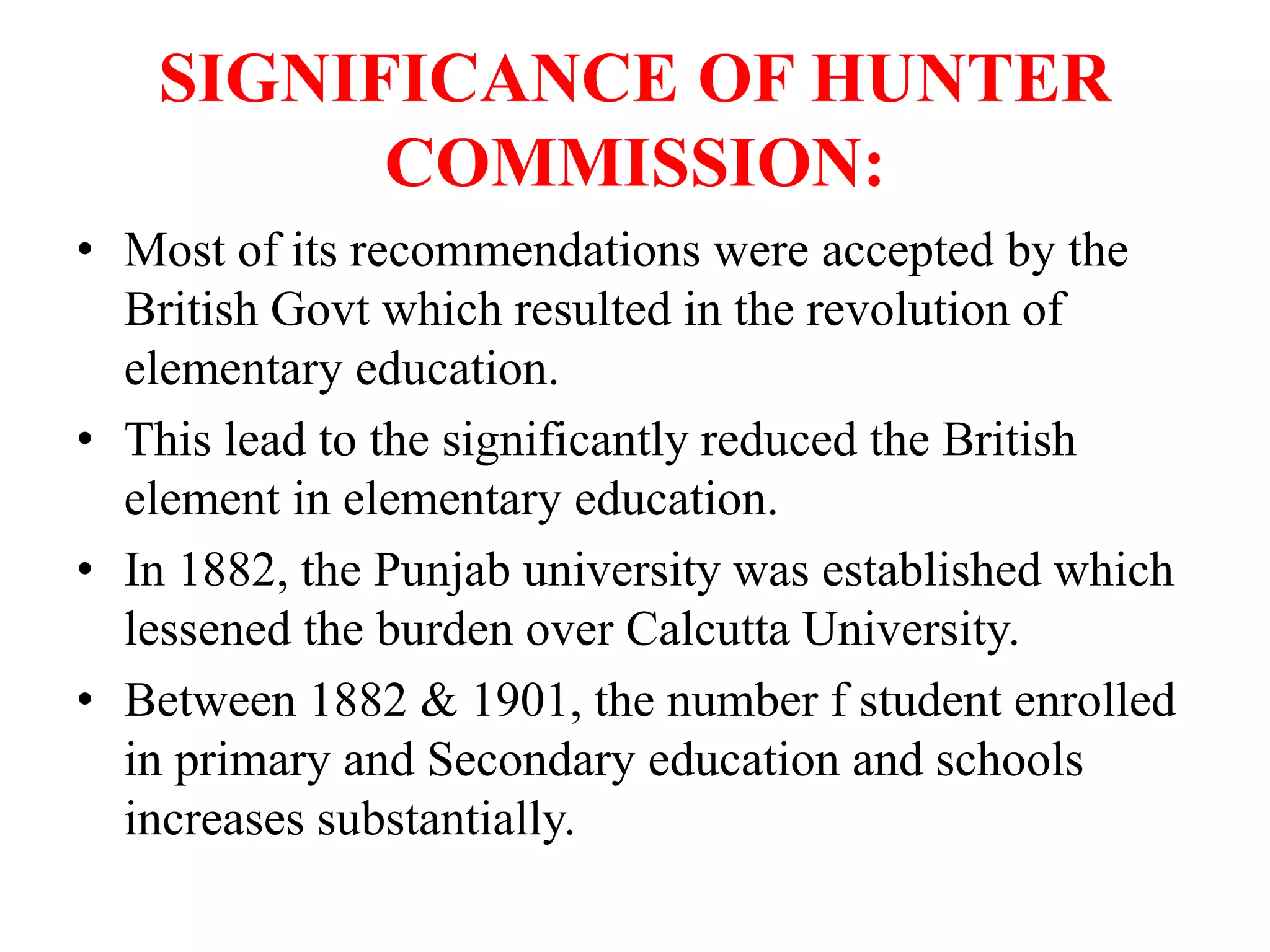 Hunter commission 1882-1883 | PPTX