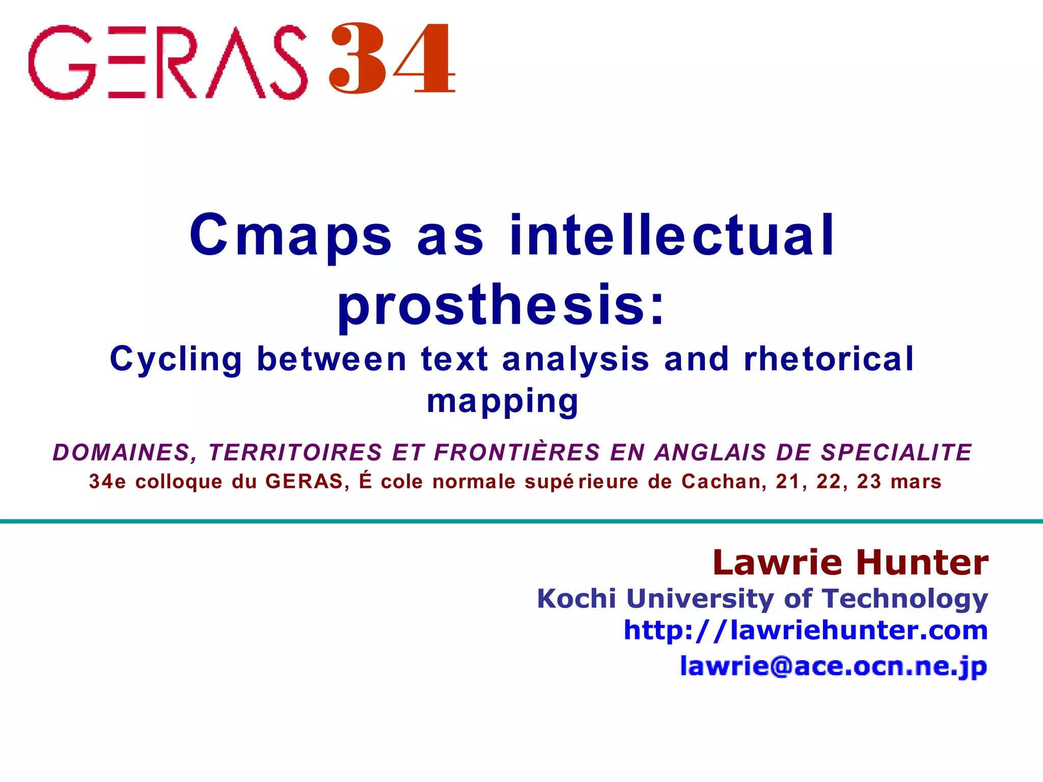 Cmaps as intellectual prosthesis (GERAS 34, Paris) | PPT