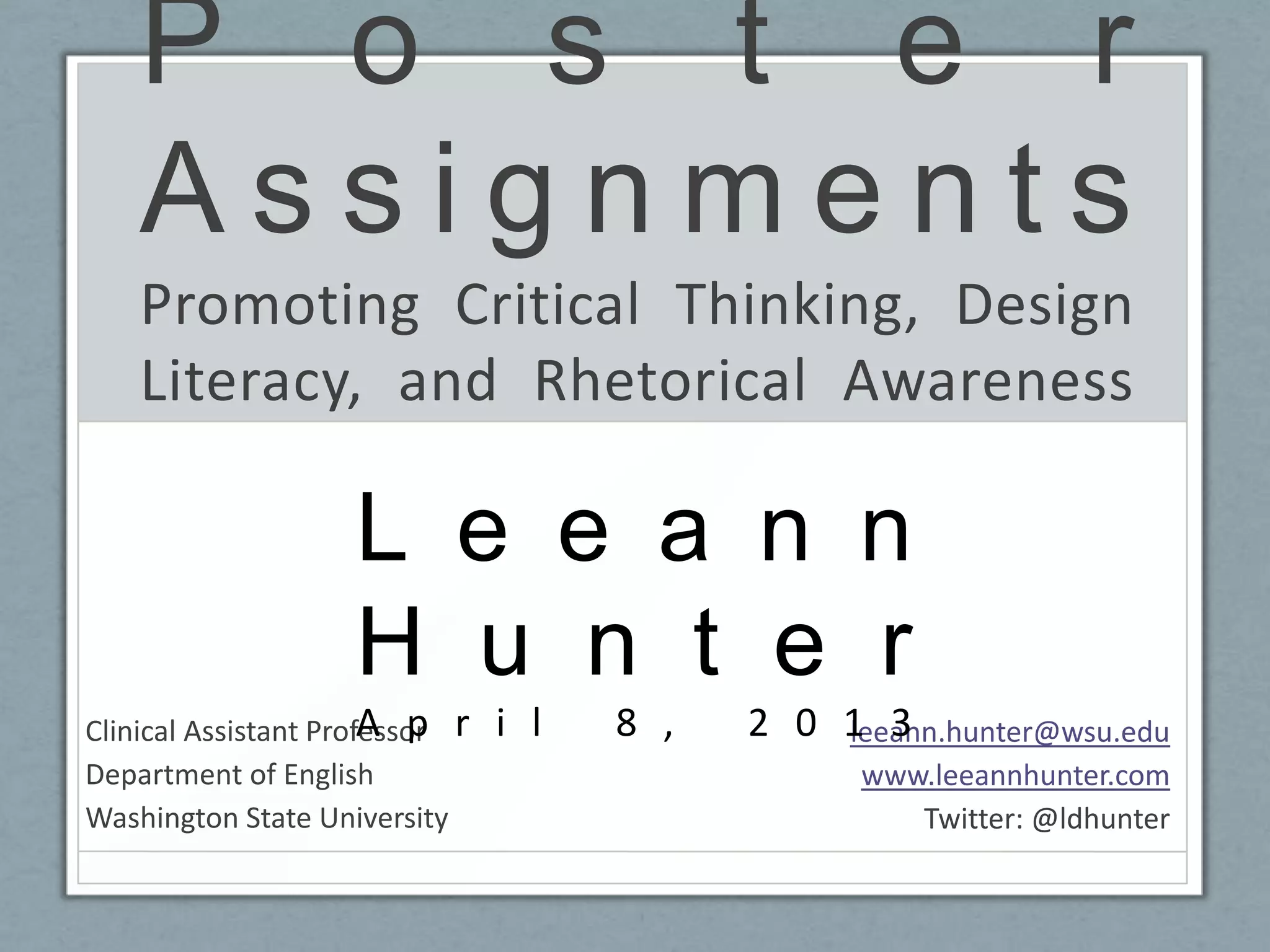 Poster Assignments | PPTX