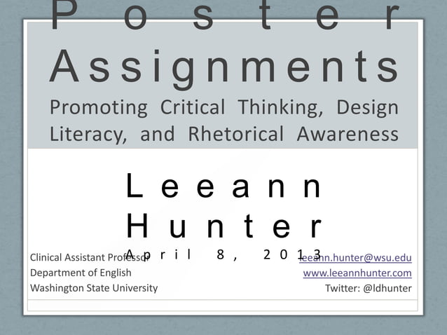 Poster Assignments | PPTX