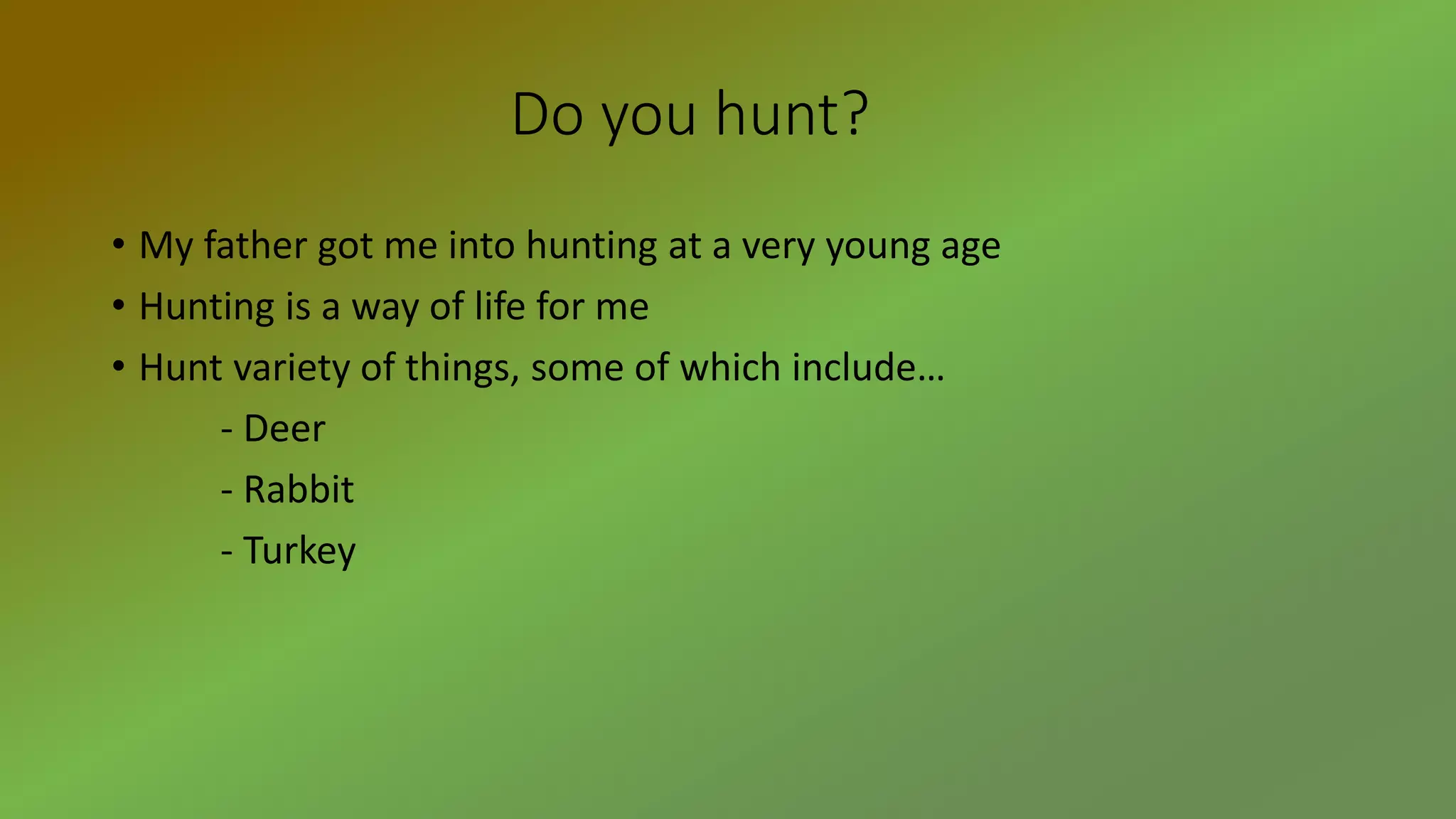 Hunting powerpoint | PPTX