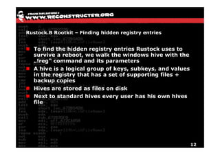 Hunting rootkits with windbg | PPT