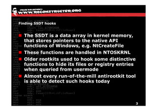 Hunting rootkits with windbg | PPT