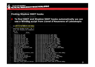 Hunting rootkits with windbg | PPT
