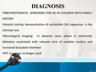 Huntingtons chorea- Genetics | PPTX