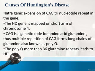 Huntingtons chorea- Genetics | PPTX