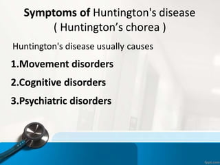Huntingtons chorea- Genetics | PPTX