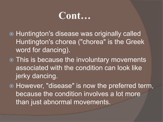 Huntington's Disease .ppt