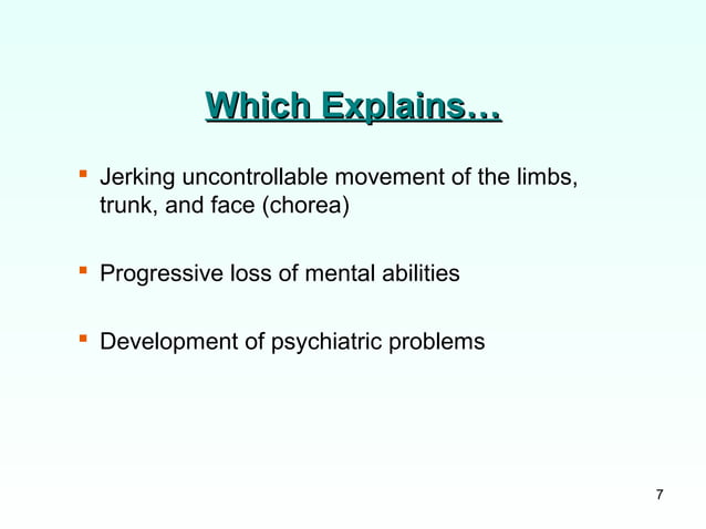 Huntington's chorea syndrome | PPT