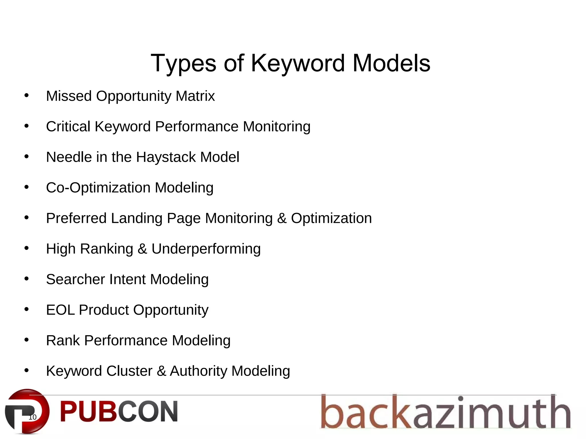Hunt keyword modeling-pubcon | PPT