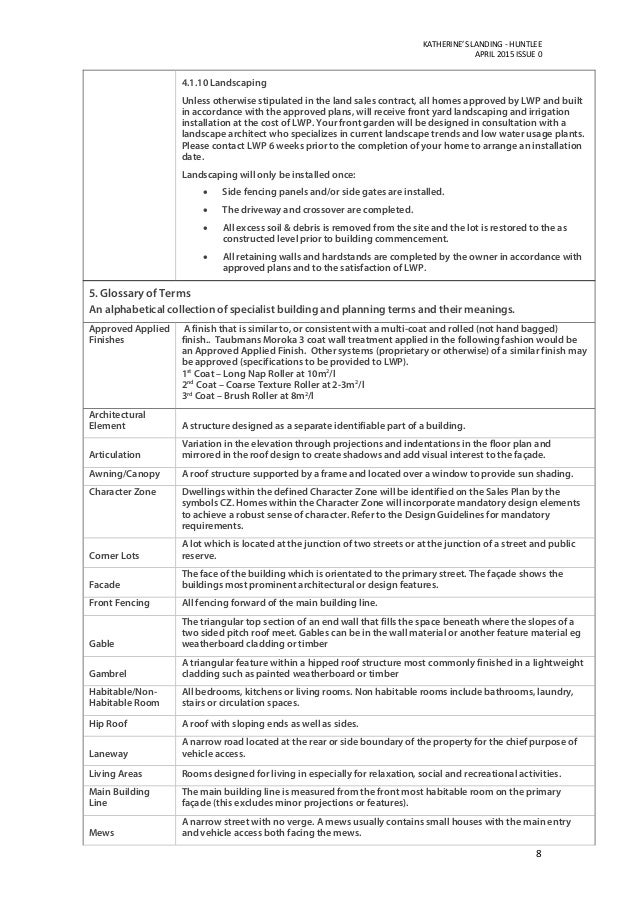 Huntlee Design Guidelines
