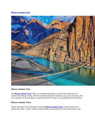 Hunza Autumn Tour, Hunza Autumn Tour 2025 | PDF