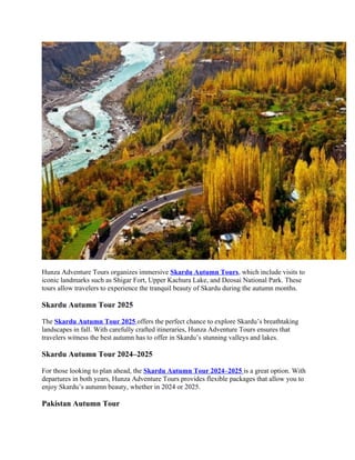 Hunza Autumn Tour, Hunza Autumn Tour 2025 | PDF