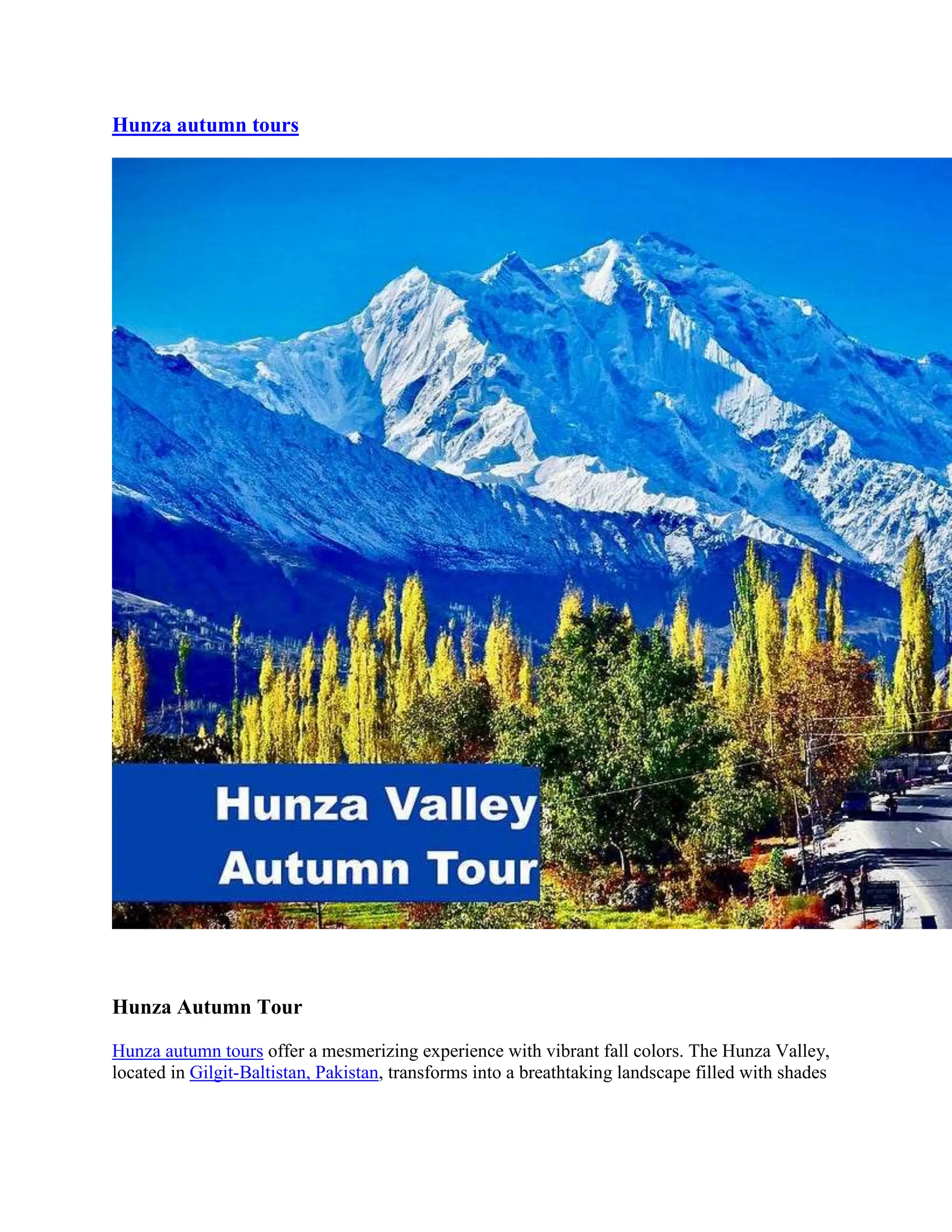 Hunza autumn season.Hunza Autumn Tour 2024 | DOCX