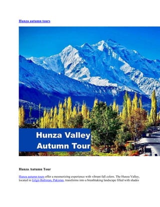 Hunza autumn season.Hunza Autumn Tour 2024 | DOCX