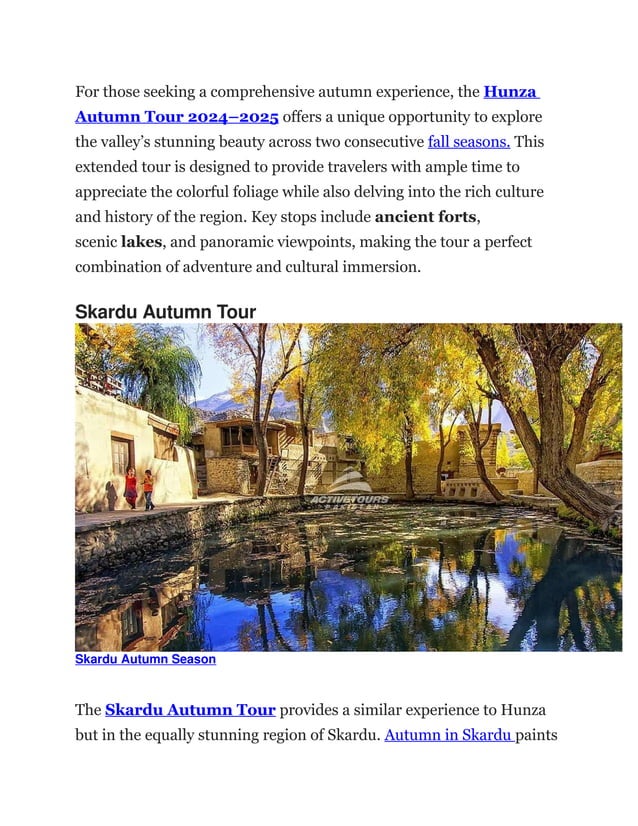 Hunza Autumn Tour. Hunza Autumn Tour 2025 | PDF